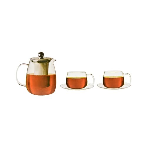 Jual Original Set Teko Teh Kaca Dengan 2 Gelas Tatakan Kaca Cantik ...