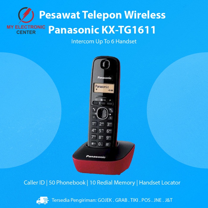 Jual Telepon Wireless Panasonic Kx-Tg1611 / Telephone Rumah Kantor - Red | Shopee Indonesia