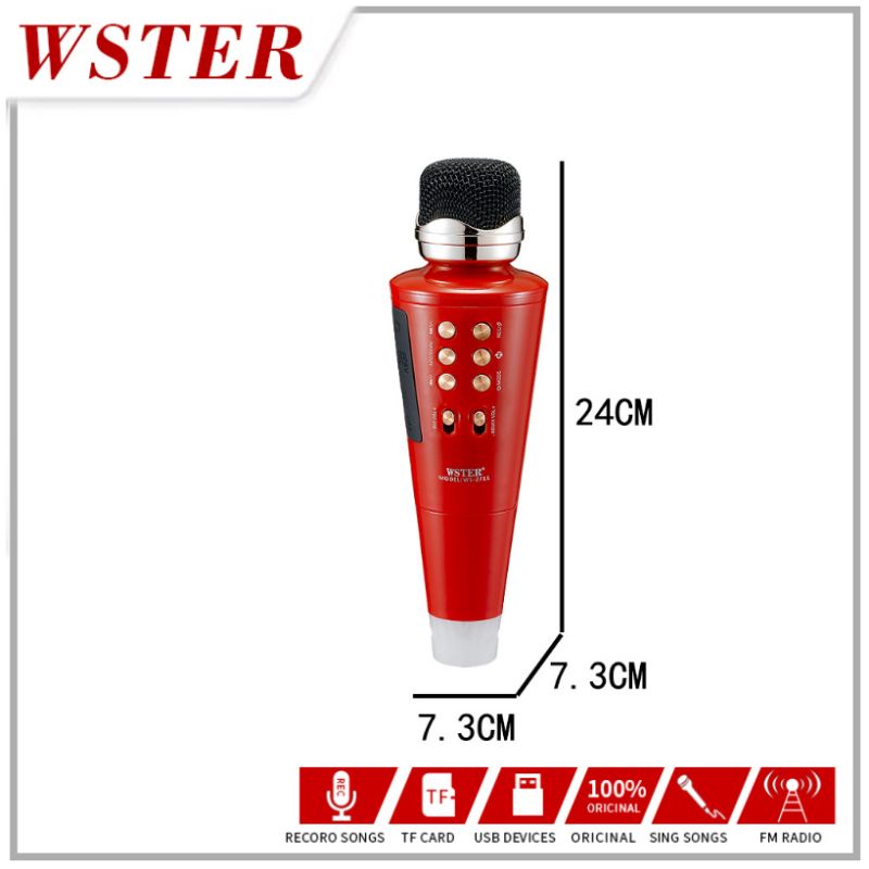 Jual WSTER Original Mic Karaoke microphone Bluetooth wireless WS-2711 | Shopee Indonesia