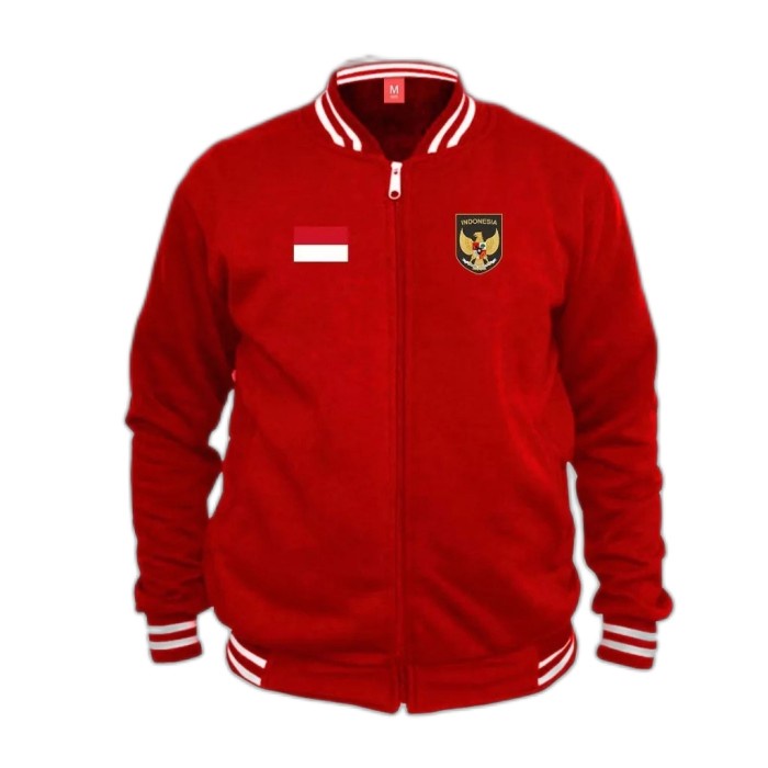 Jual Jaket Varsity Logo Garuda Timnas Indonesia Baseball / Merah ...