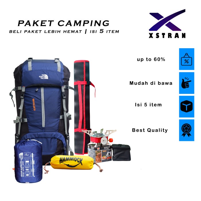 Jual Promo Paket Camping Carrier 45 Liter Lengkap Isi 5 Item Ransel ...