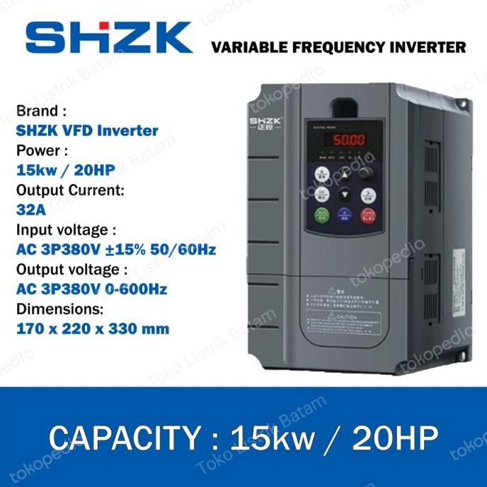 Jual Inverter SHZK 15KW 380V 3Phase 3P 20HP VFD Variable Frequency Drive | Shopee Indonesia
