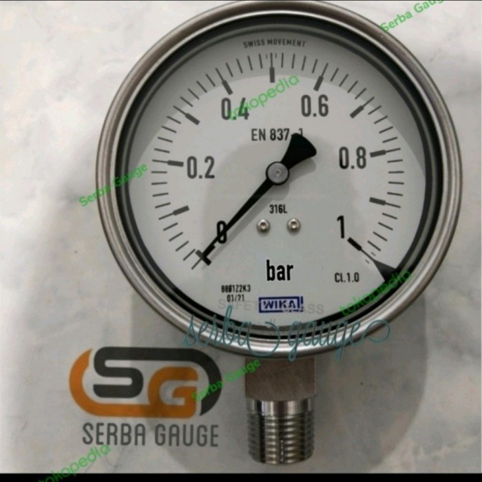 Jual Sale Wika Pressure Gauge Wika 0-1 Bar Bottom 1/2 Npt Ss Limited ...