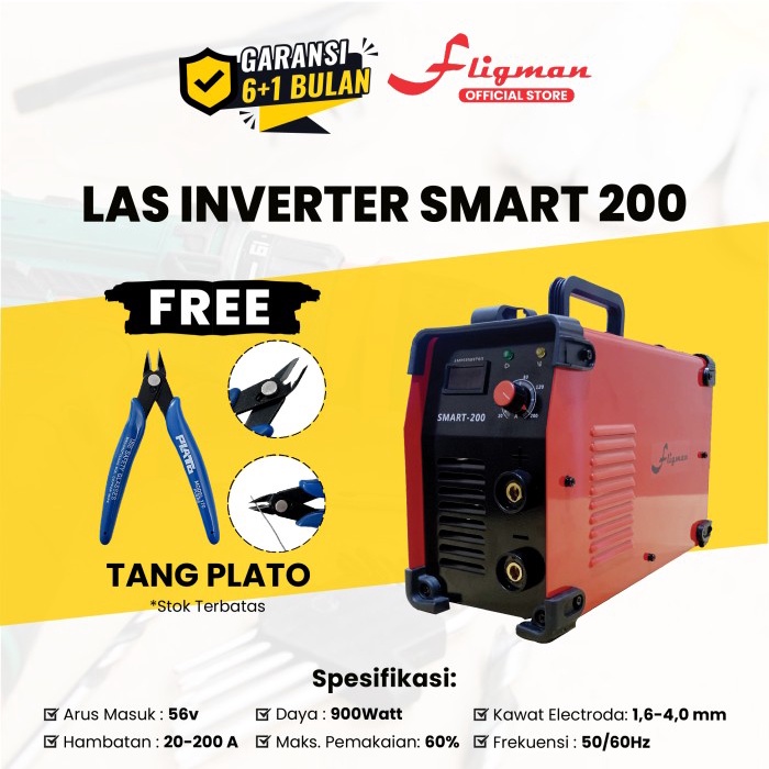 Jual [Original] Fligman Mesin Las Listrik Mma Smart 200 Inverter Welding Machine Limited ...