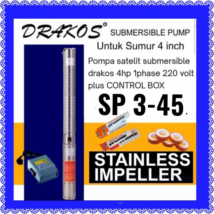 Jual For Sale Pompa Satelit Drakos 4Hp 1Phase 220 Volt + Control Box ...