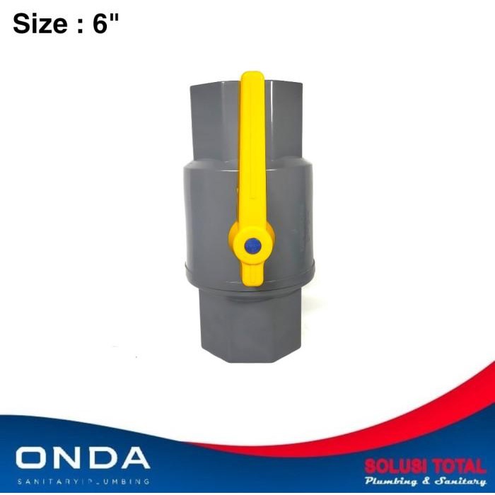 Jual Ball Valve Pvcbv 6" Onda Polos Stop Kran Plastik Pvc Kuning 6 Inch ...