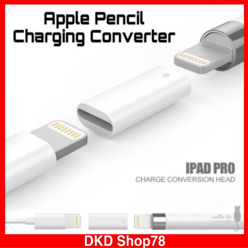 Jual Apple Pencil Gen 1 Charging Adapter Converter Lightning 2 Female ...