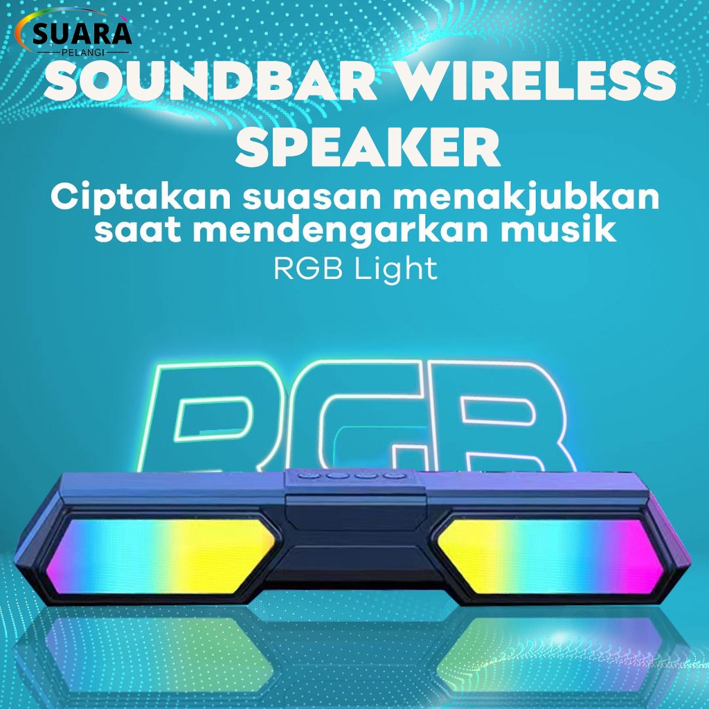 Jual Speaker Bluetooth Soundbar Bass Rgb Ni Led Hifi Portable Wireless ...