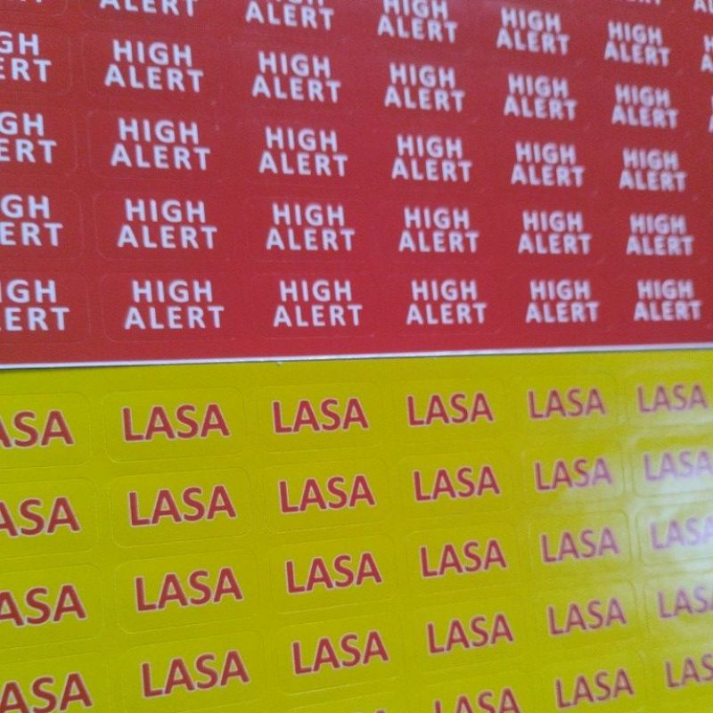 Jual stiker label high alert dan lasa 1×2 | Shopee Indonesia
