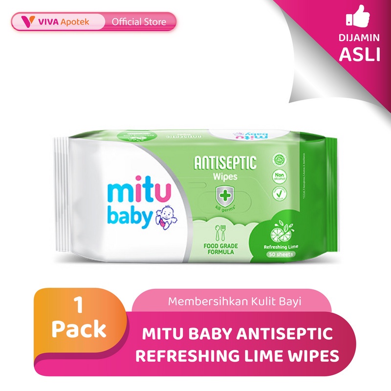 Jual Mitu Baby Antiseptic Refreshing Lime Wipes (1 Pck) | Shopee Indonesia