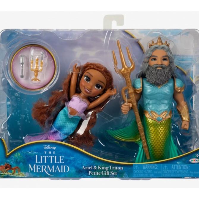 Jual Boneka Disney The Little Mermaid Ariel Doll and King Triton Jakks ...