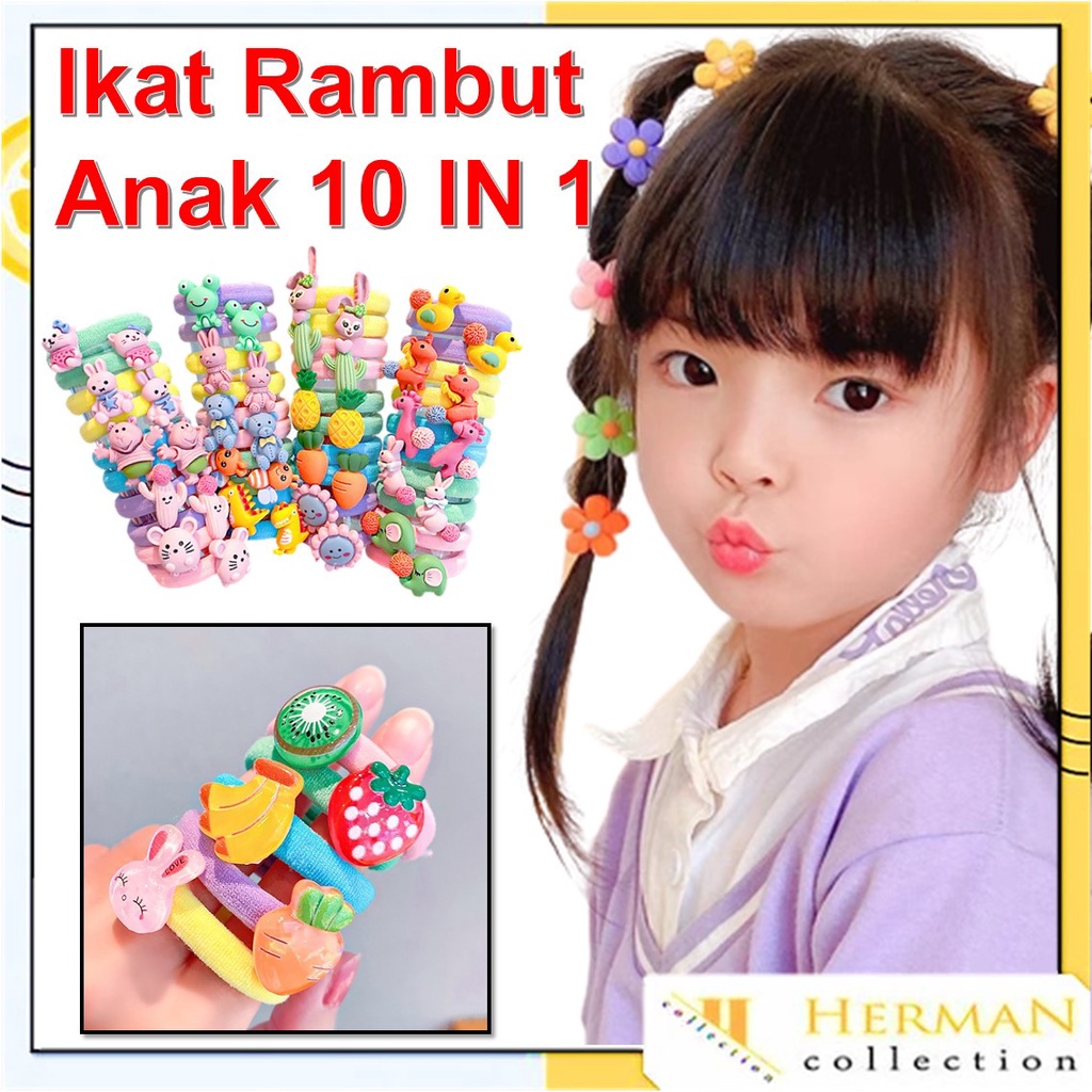 Jual HC Ikat Rambut Anak Perempuan Lucu 10 in 1 Kunciran Rambut Fashion ...
