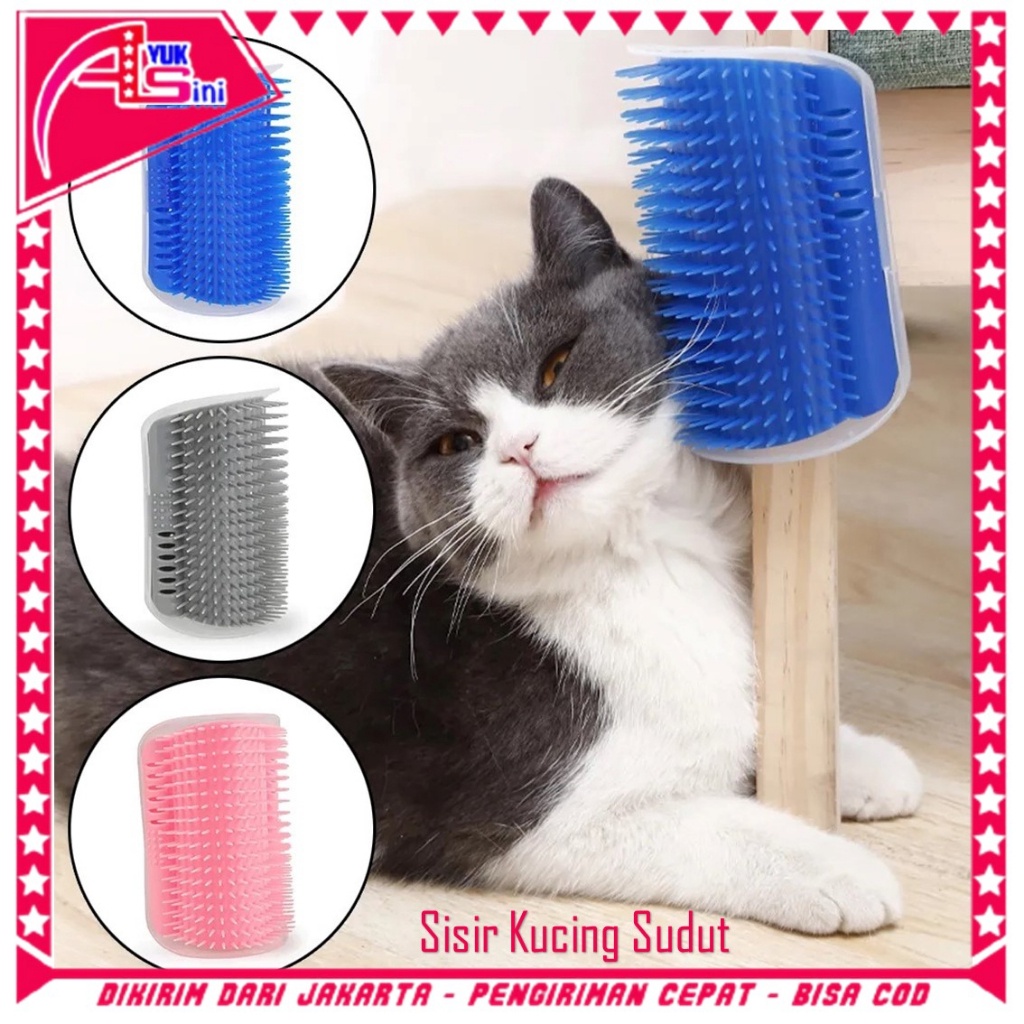 Jual AS Sikat Sisir Kucing Sudut Tempel Free Catnip Self Grooming Cat ...