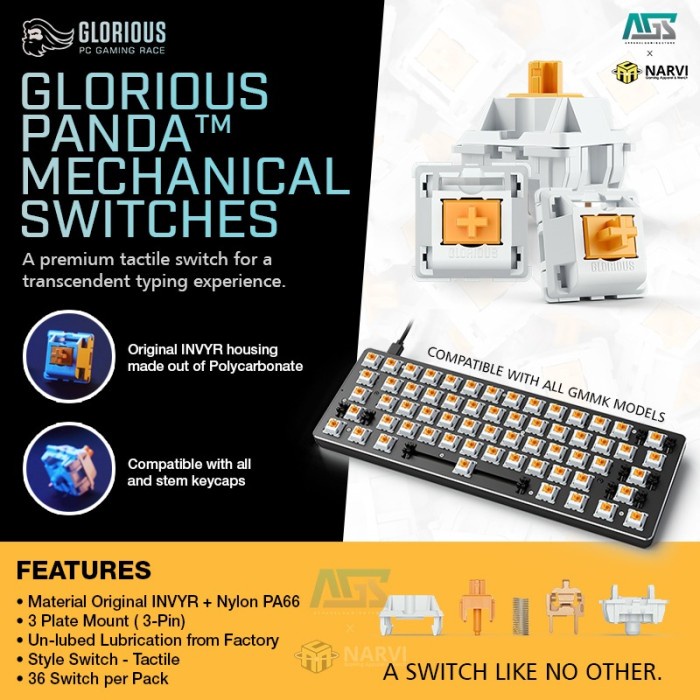 Jual GLORIOUS PANDA Tactile Switch - Gaming Switch Keyboard | Shopee ...