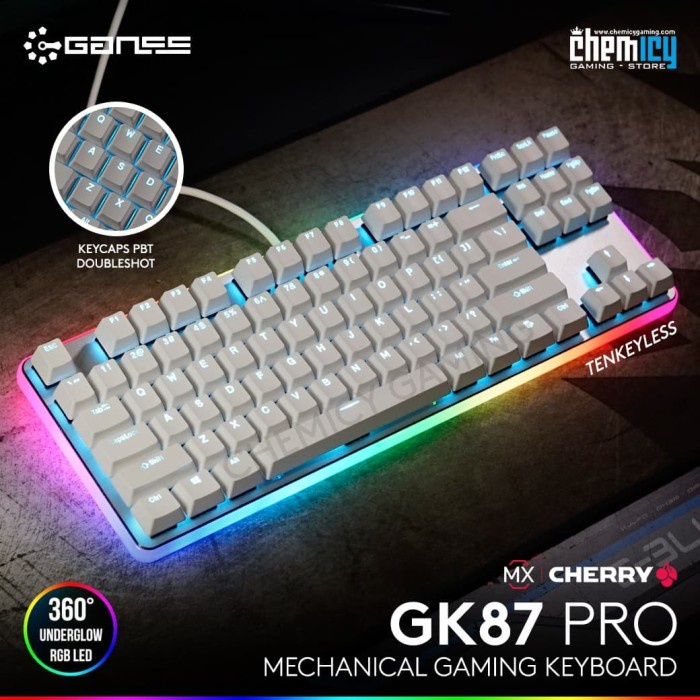 Jual GANSS GK-87 Pro TKL RGB Underglow Cherry MX Mechanical Keyboard | Shopee Indonesia