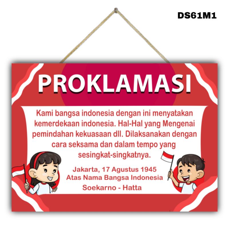 Jual Hiasan dinding Poster PROKLAMASI gantungan dinding edukasi sekolah pajangan kelas | Shopee ...