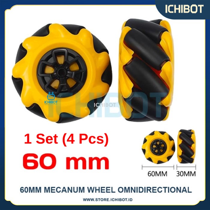 Jual 60mm 60 mm Mecanum Wheel Omnidirectional Roda TT Hub Coupling ...