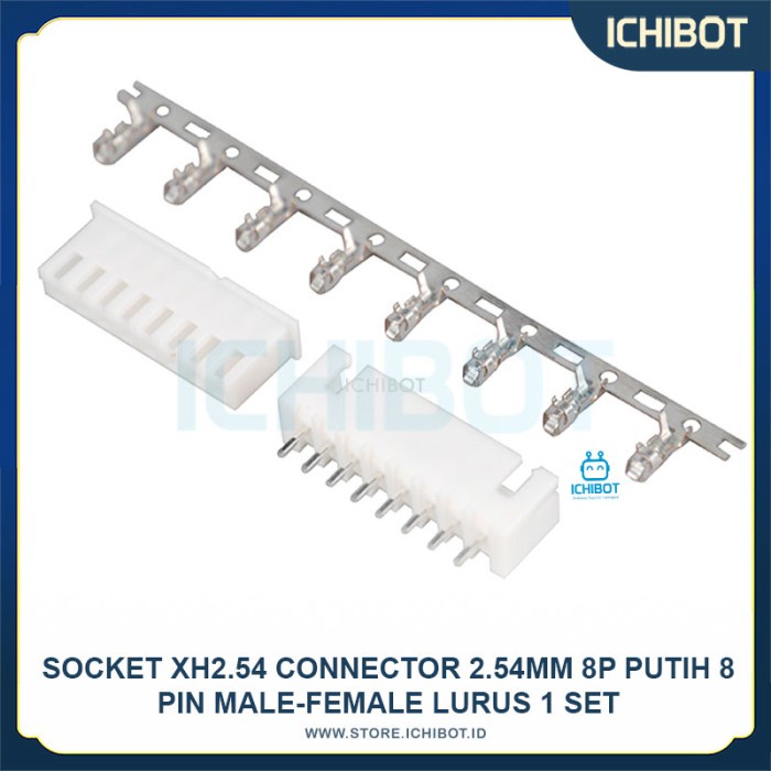 Jual Socket XH2.54 Connector 2.54mm 8P Putih 8 Pin Male Female Lurus 1 Set | Shopee Indonesia