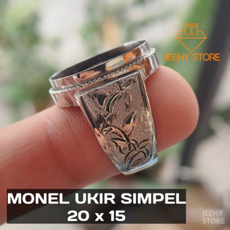 Jual ring cincin monel ukir handmade motif simpel 20x15 | Shopee Indonesia