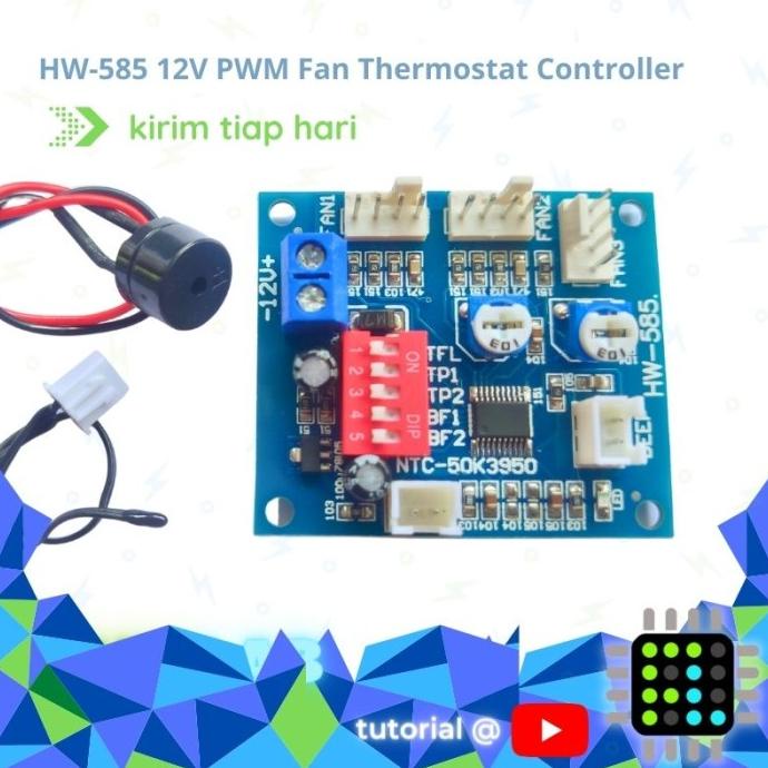 Jual HW-585 PWM Fan Speed Thermostat Controller 12V utk Kontroler Kipas ...