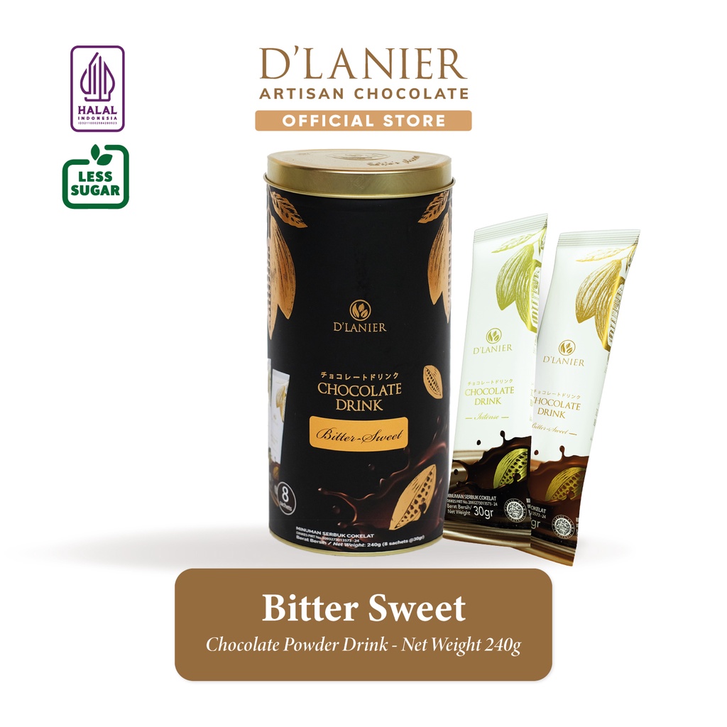 Jual D'Lanier Chocolate Powder Drink - Bitter Sweet (8 sachets @ 30 gr ...
