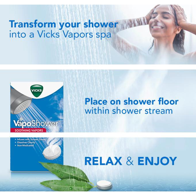 Jual Vicks Vaposhower Soothing Vapors Tablets Aromatherapy Vapors ...
