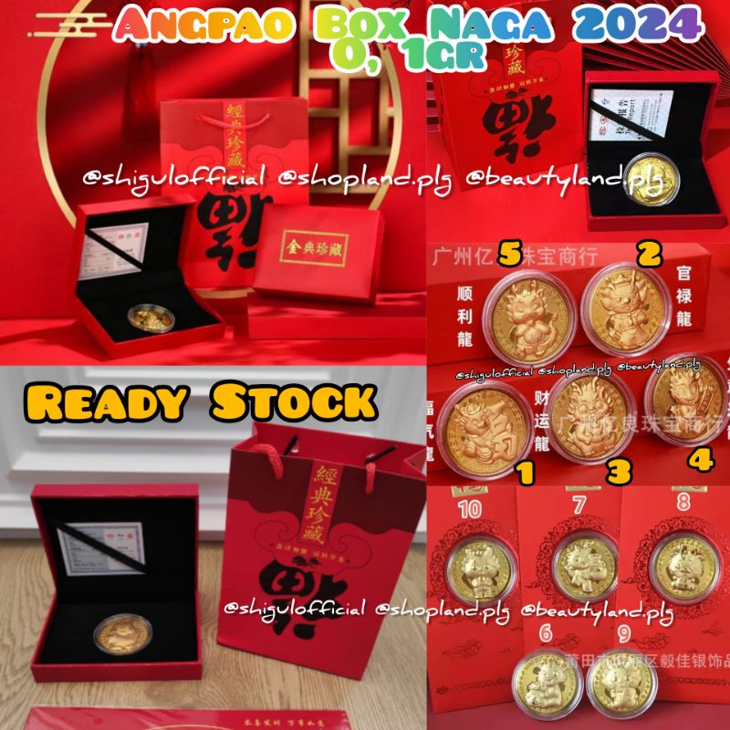 Jual Angpao Gold Coin Naga Emas 24k 0,1gr Box Angpao Koin Naga Dragon ...