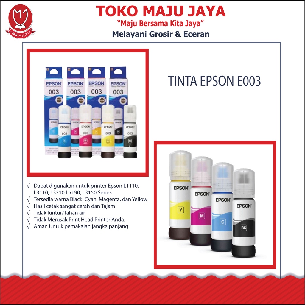 Jual TINTA EPSON E003 ORI | Shopee Indonesia