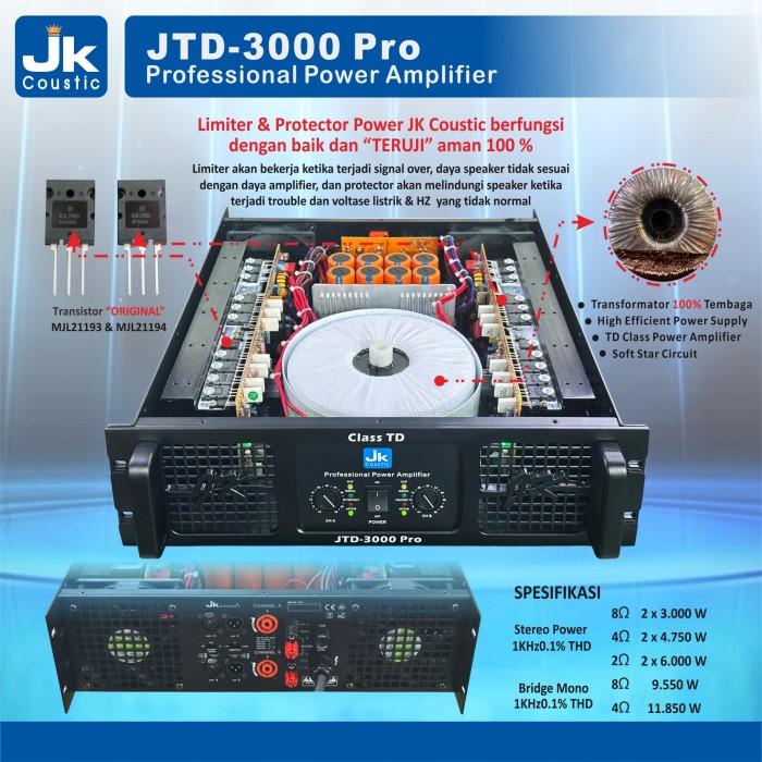 Jual POWER AMPLIFIER TD CLASS JK COUSTIC JTD 3000 PRO | Shopee Indonesia