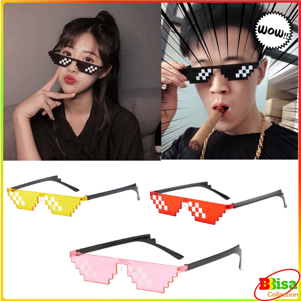 Jual MM - Kacamata Thug Life Double Mosaic Sunglasses Kaca Mata Hitam ...