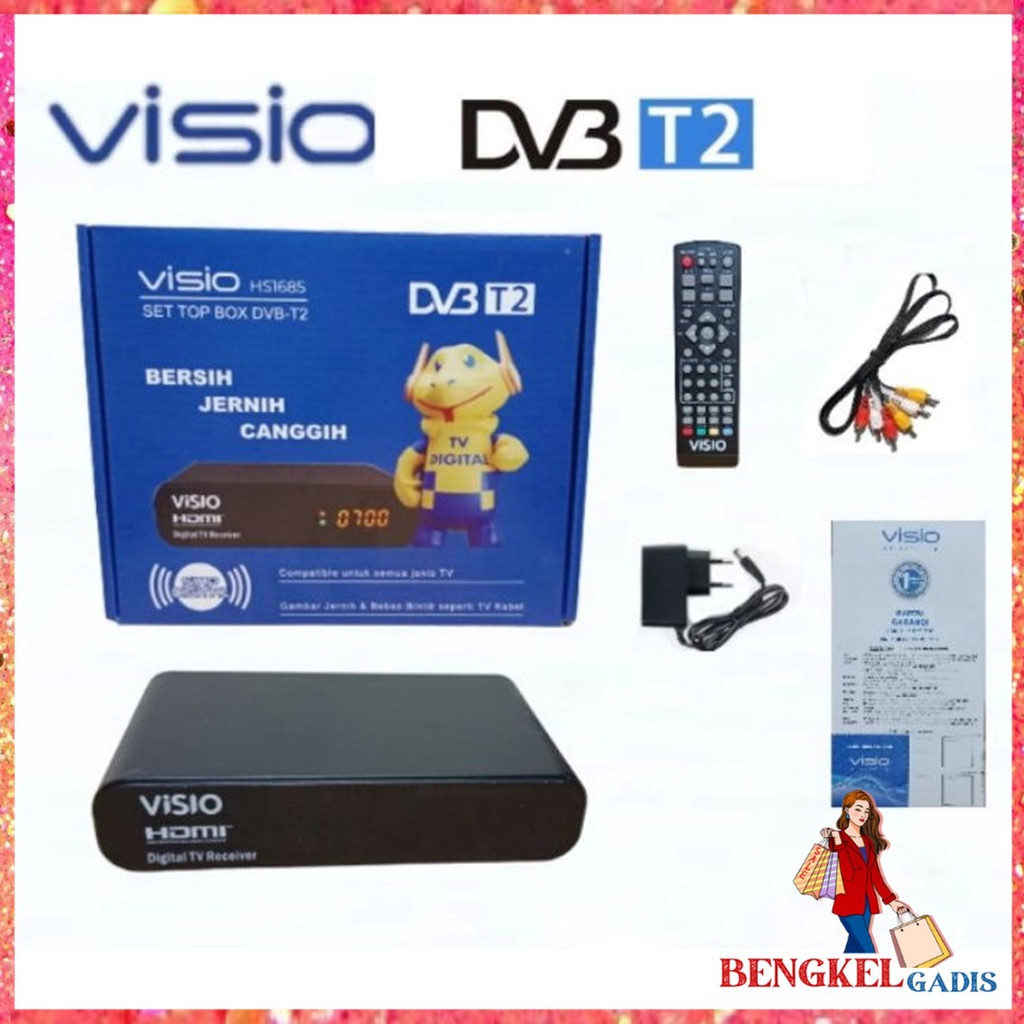Jual Set Top Box STB DVB T2 VISIO Receiver TV Tabung Analog Ke TV ...