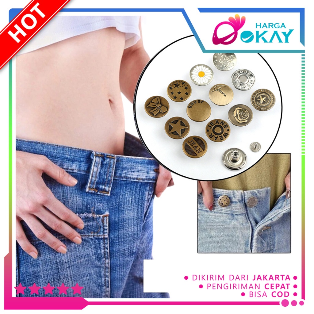 Jual HO Adjustable Kancing Celana Jeans Model Bisa Dilepas Kancing ...
