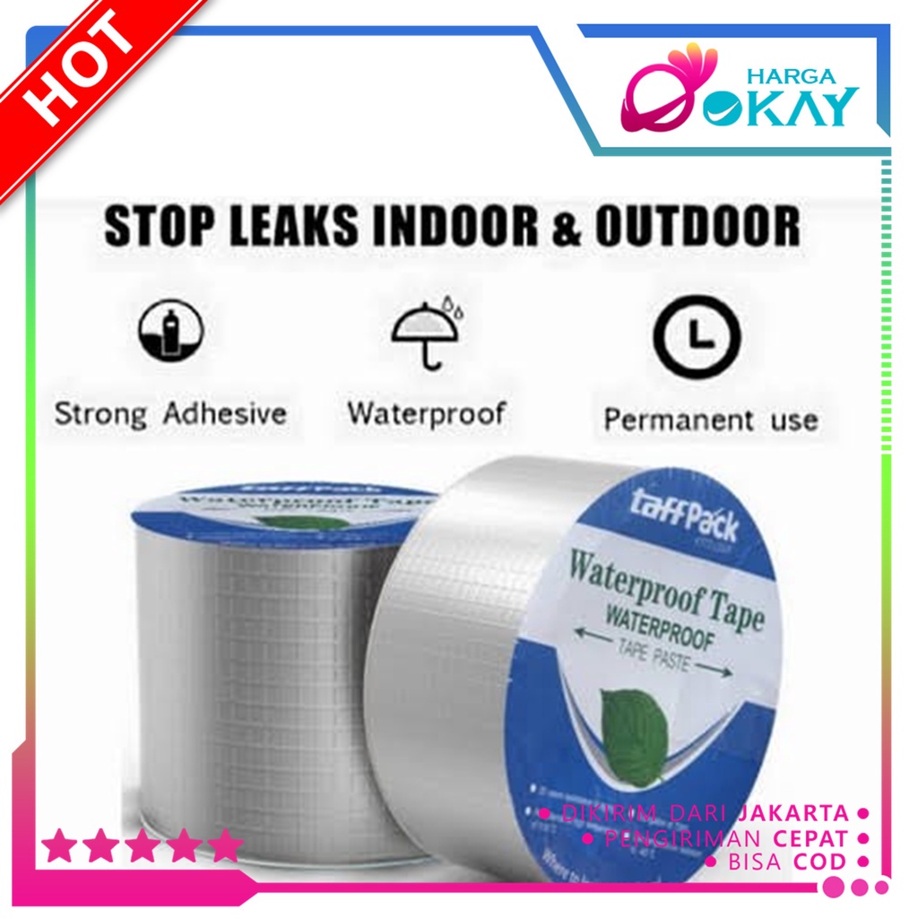 Jual HO Lakban Magic Tape Anti Bocor Aluminium Foil Butyl Rubber Waterproof Tape Lakban ...