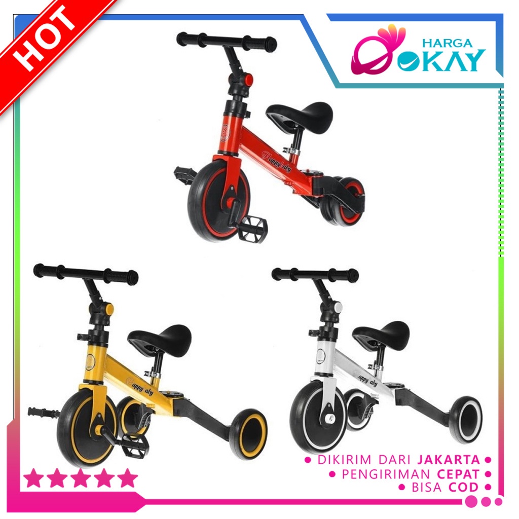 Jual HO Sepeda Anak Roda 3 Balance Bike Ride 2 IN 1 Mainan Sepeda Keseimbangan Anak | Shopee ...