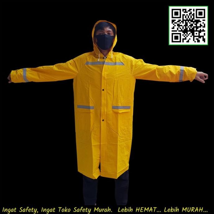 Jual JAS HUJAN SAFETY PROYEK KUNING PONCO LENGAN TERUSAN RAINCOAT BAJU ...