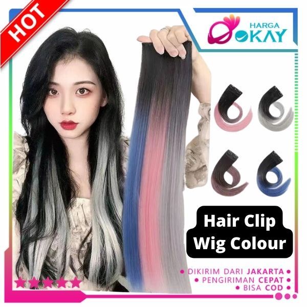 Jual HO Hair Clip Wig Colour Highlight Rambut Sambung Palsu Extension ...