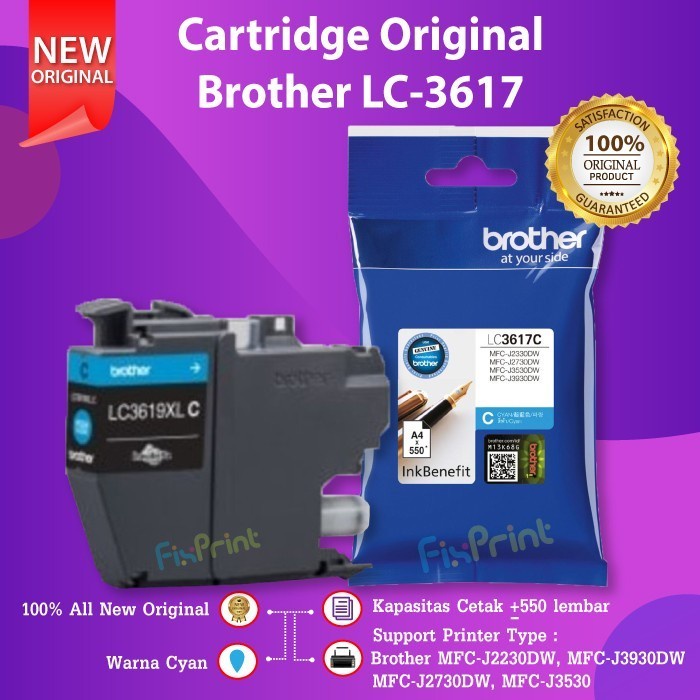 Jual Brother Ink Cartridge Lc-3617 Bk/C/M/Y For Mfc-J3530Dw - Lc3617 ...