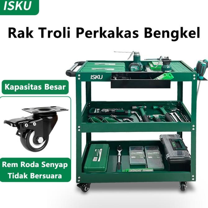 Jual Isku Troli Bengkel Rak 3 Susun Trolly Trolley Besi Rak Kerja ...