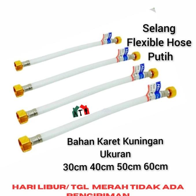 Jual Selang Flexible 50 Putih Slang Flesible Kran Toilet Keran wc ...
