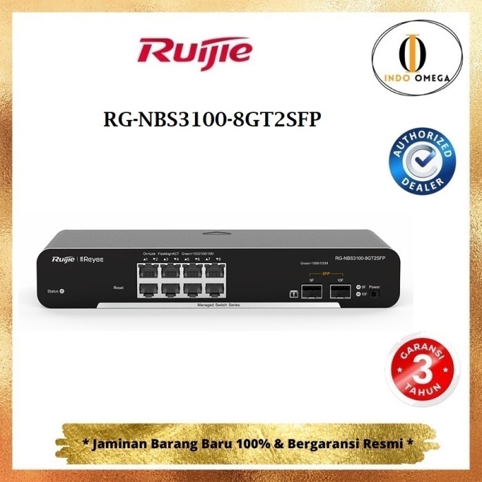 Jual Ruijie RG-NBS3100-8GT2SFP 8 Port Gigabit 2 SFP Cloud Managed ...
