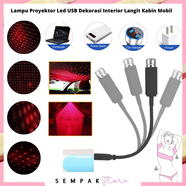 Jual SS Lampu Proyektor Led USB Dekorasi Interior Langit Kabin Mobil ...
