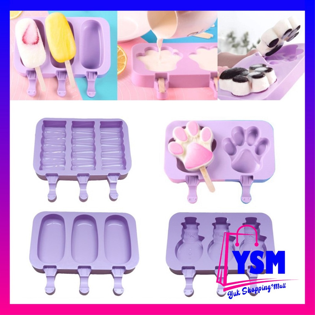 Jual YSM Cetakan Ice Cream Silicon Cetakan Es Krim Karakter Lucu ...