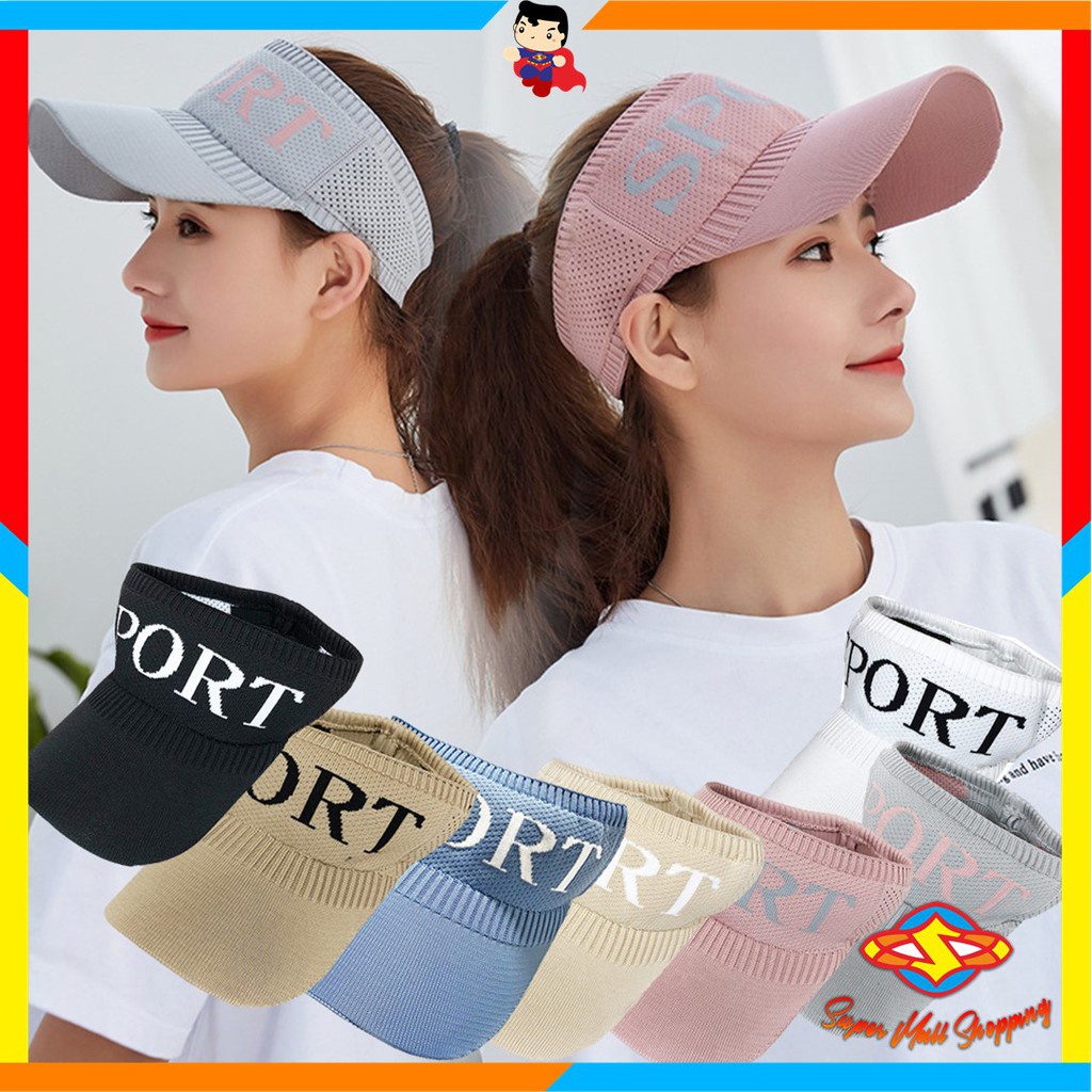 Jual SMS Topi Golf Tennis Rajut Katun Elastis Import Letter SPORT Sun Visor Hat Import Topi ...