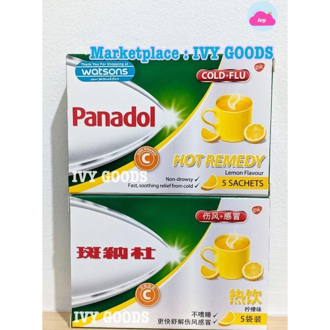 Jual Panadol Cold And Flu Hot Remedy Singapore 5 Sachets Lemon Flavour ...