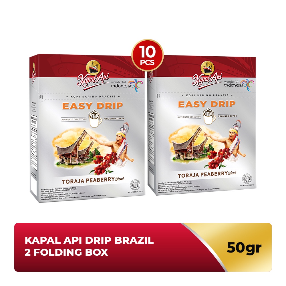 Jual KAPAL API Drip Toraja Peaberry 2 Folding Box (5 x 10 gr) | Shopee ...