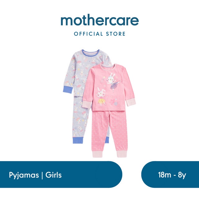 Jual Mothercare Ballerina Bunny Pyjamas - 2 Pack - Piyama Anak ...