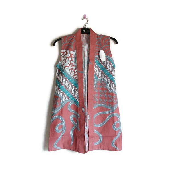 Jual ONE SET ROMPI BATIK OUTER TANPA LENGAN WANITA VEST BATIK BLAZER ...