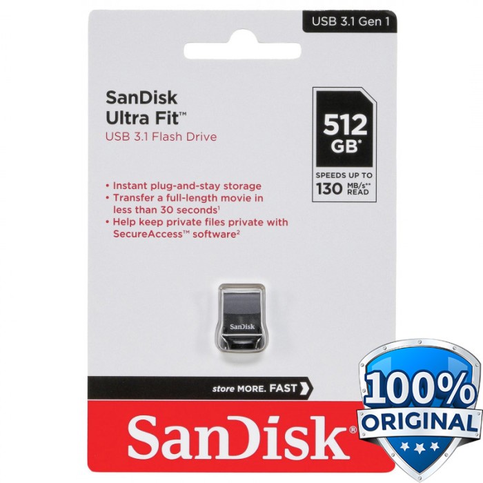 Jual Sandisk Ultra Fit USB 3.1 Flashdisk 512GB - SDCZ430 - Black ...