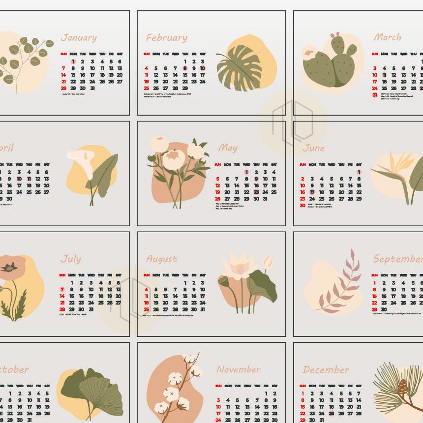 Jual Kalender Meja 2024 Estetik Aesthetic / Desk Calendar 2024 ...