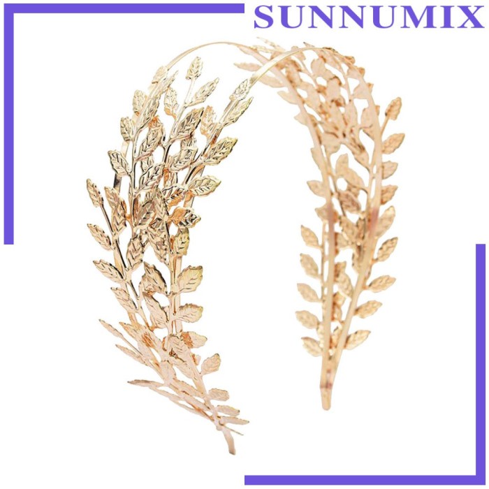 Jual Leaf Bran Bridal Hair Crown Head Dress Boho Alice Band Golden ...